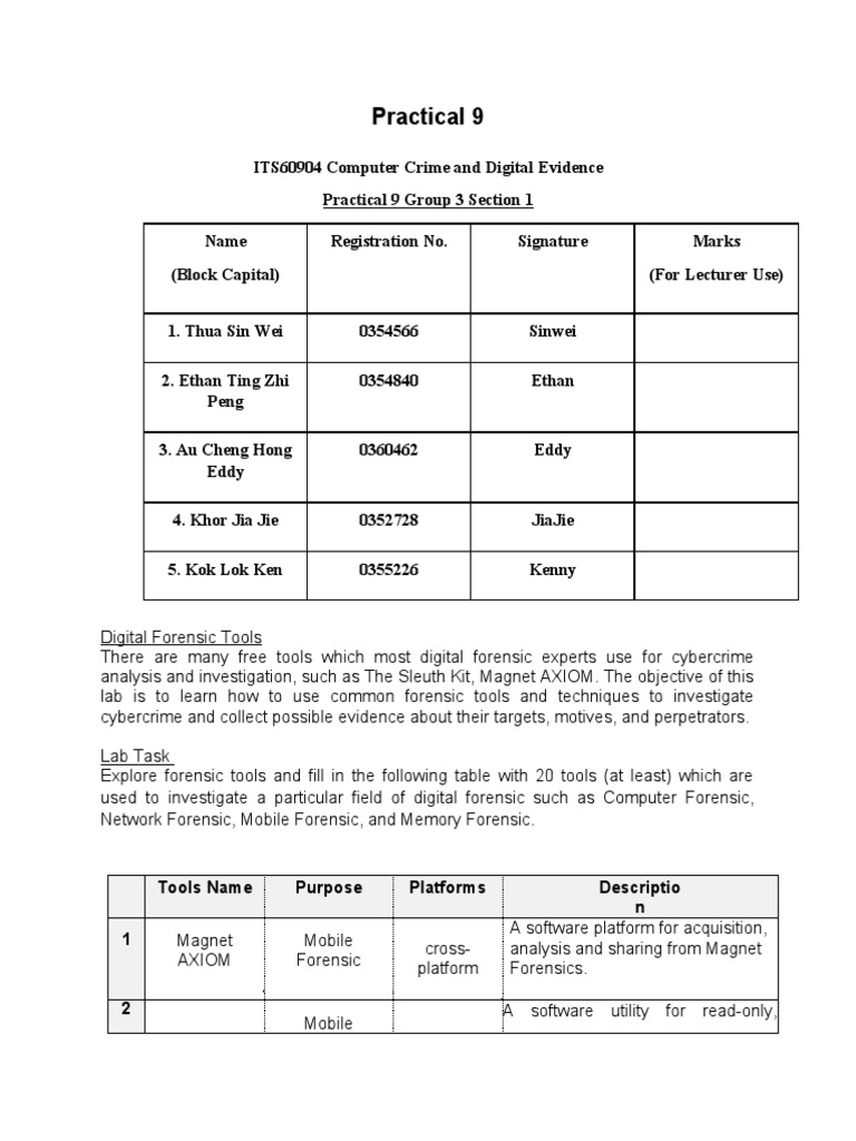 Practical 9 Tools | PDF | Computer Forensics | Digital Forensics
