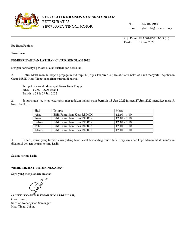 Surat Latihan Catur | PDF