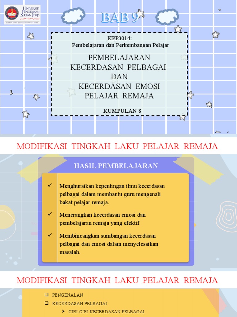 BAB 9 - Kecerdasan Pelbagai & Kecerdasan Emosi | PDF