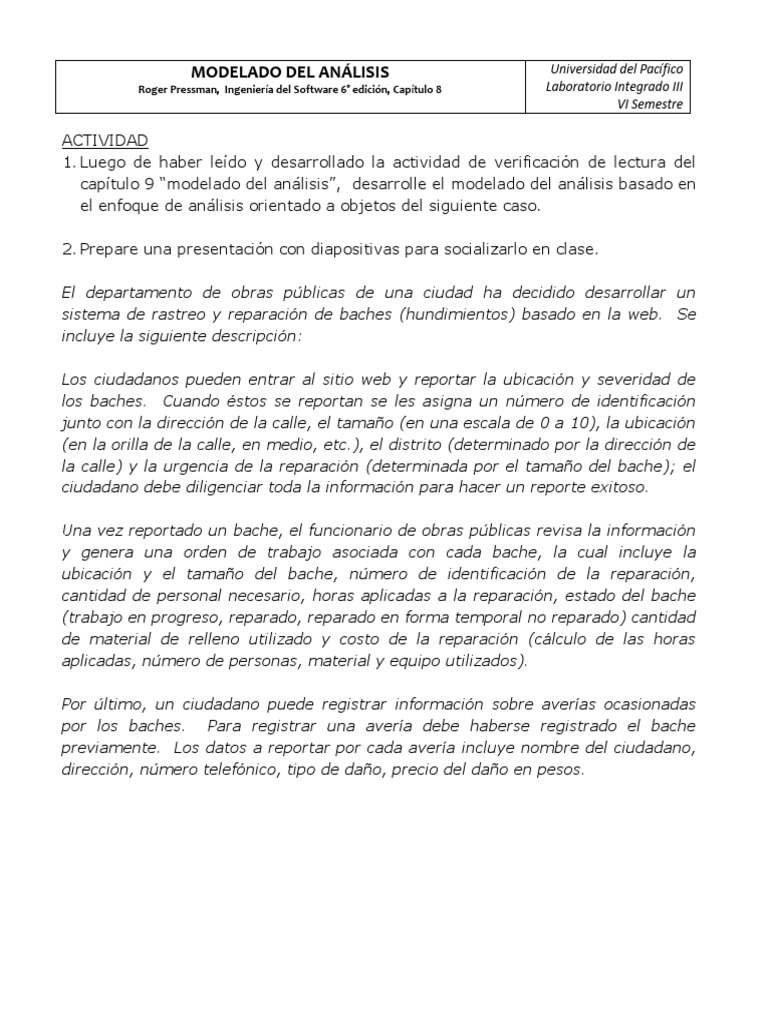 Respuestas Taller Modelado Analisis Cap 8 Ing Soft 6e 2 PDF Free | PDF | Ingeniería de software ...