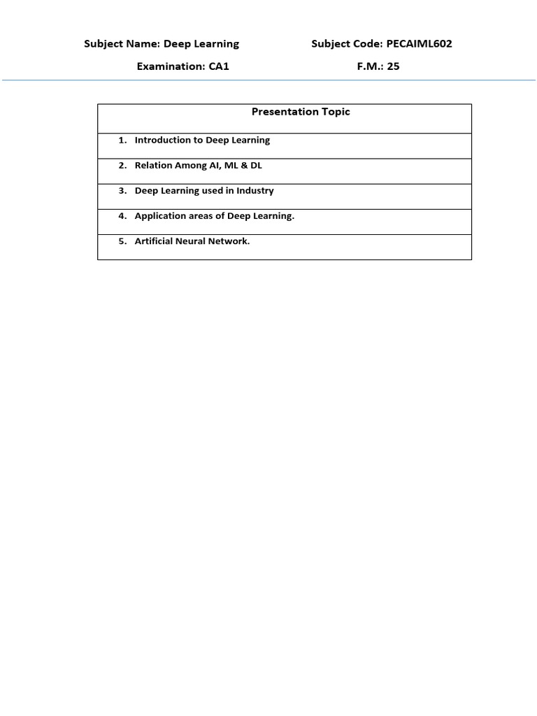 CA1 Deep Learning AIML | PDF