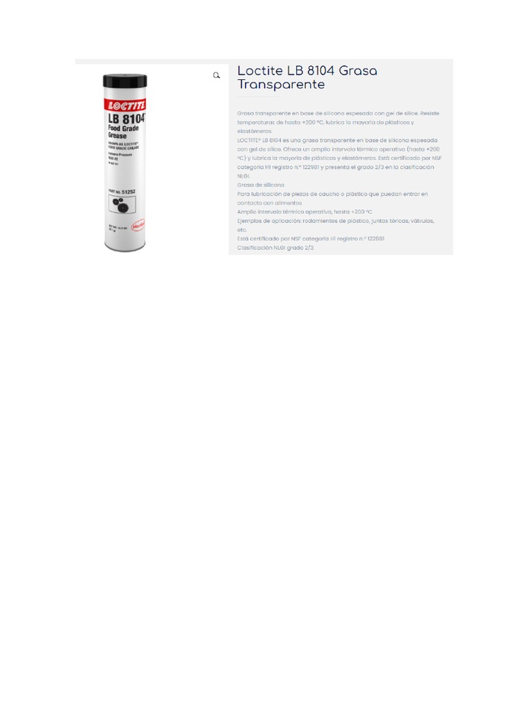 Loctite LB 8104 Grasa Transparente | PDF