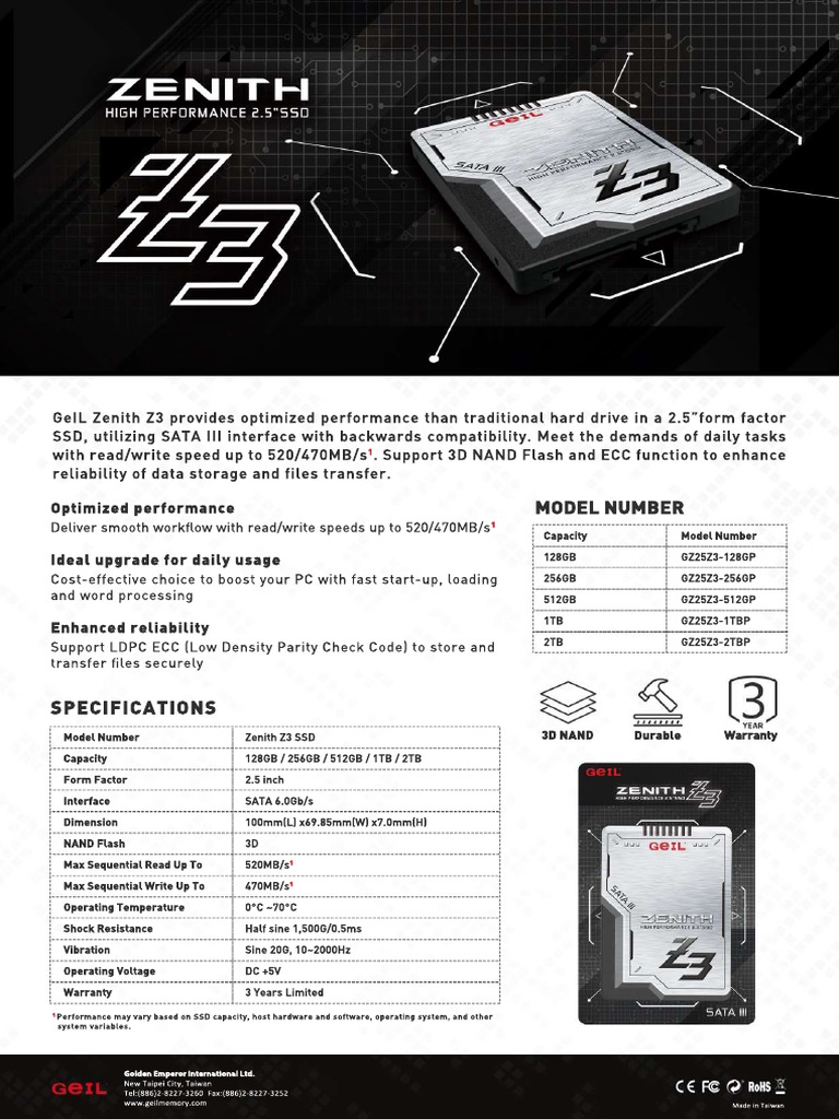 Geil z3 SSD Specifications | PDF