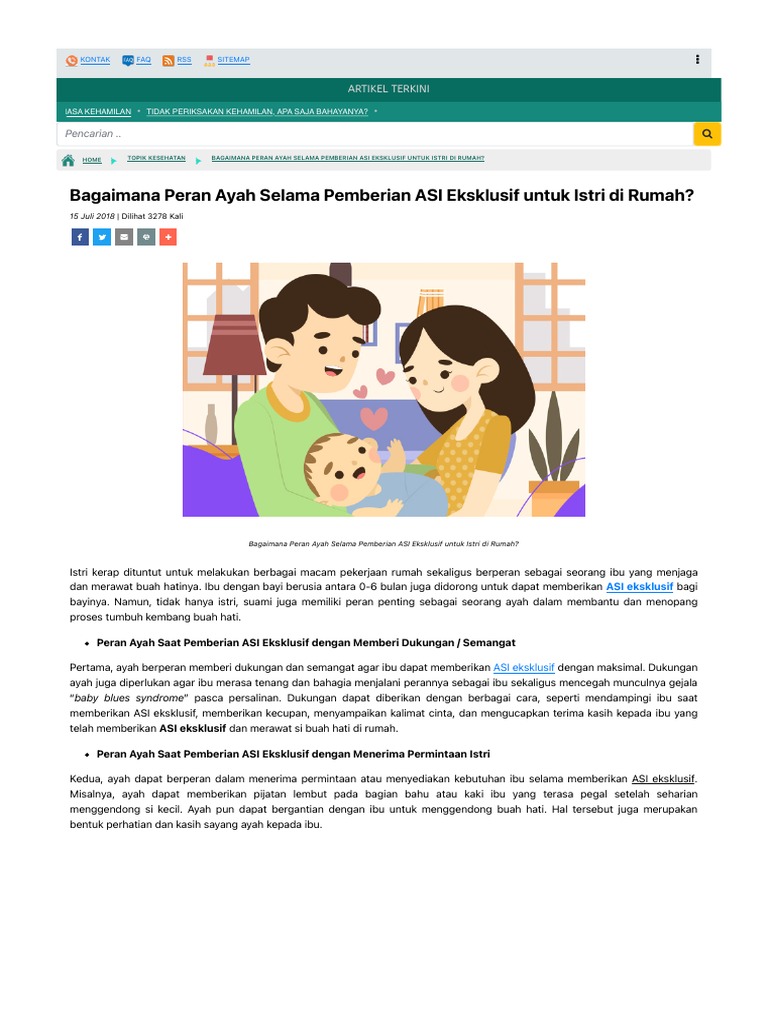 Bagaimana Peran Ayah Selama Pemberian ASI Eksklusif Untuk Istri Di Rumah? | PDF | Gaya Hidup
