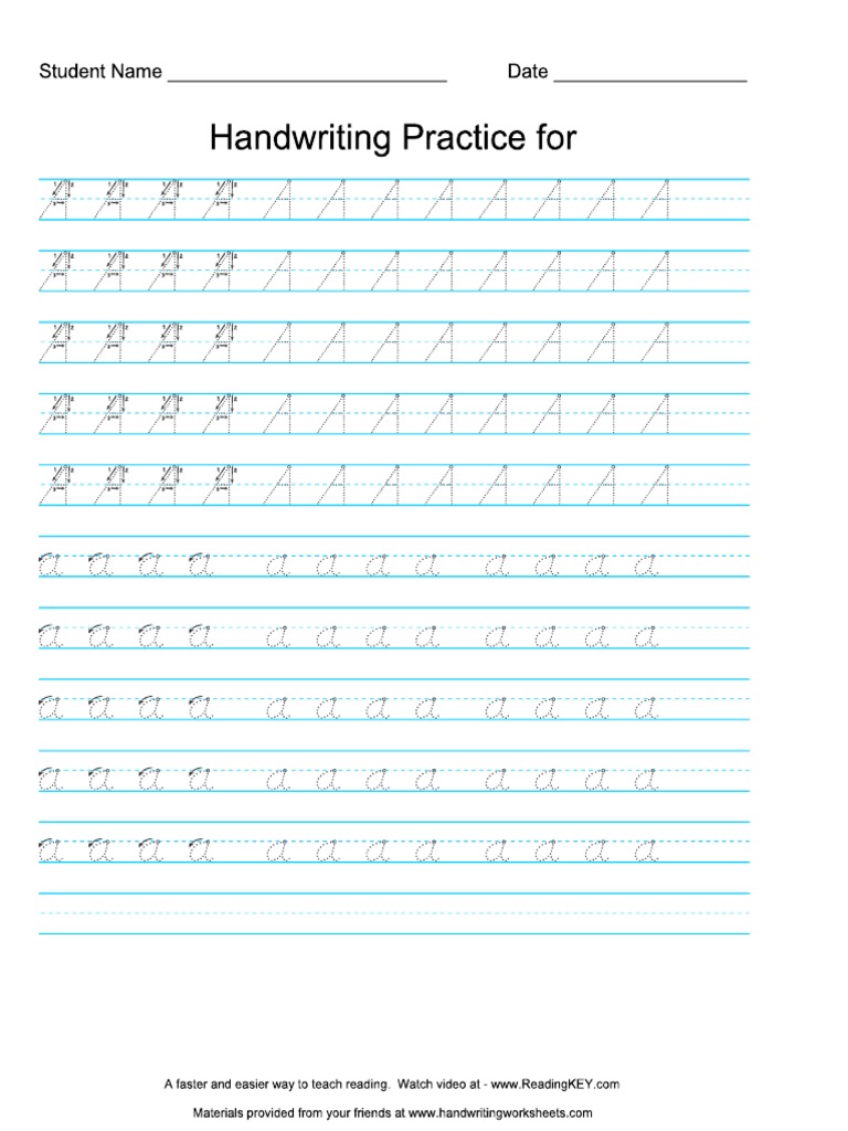 D - Nealian Style Handwriting Worksheet Maker - 26 | PDF