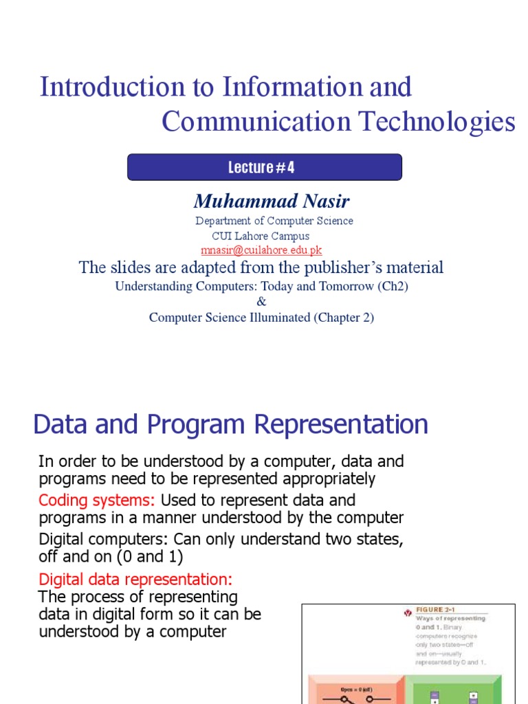 An Introduction To Digital Data Representation And Number Systems For 
