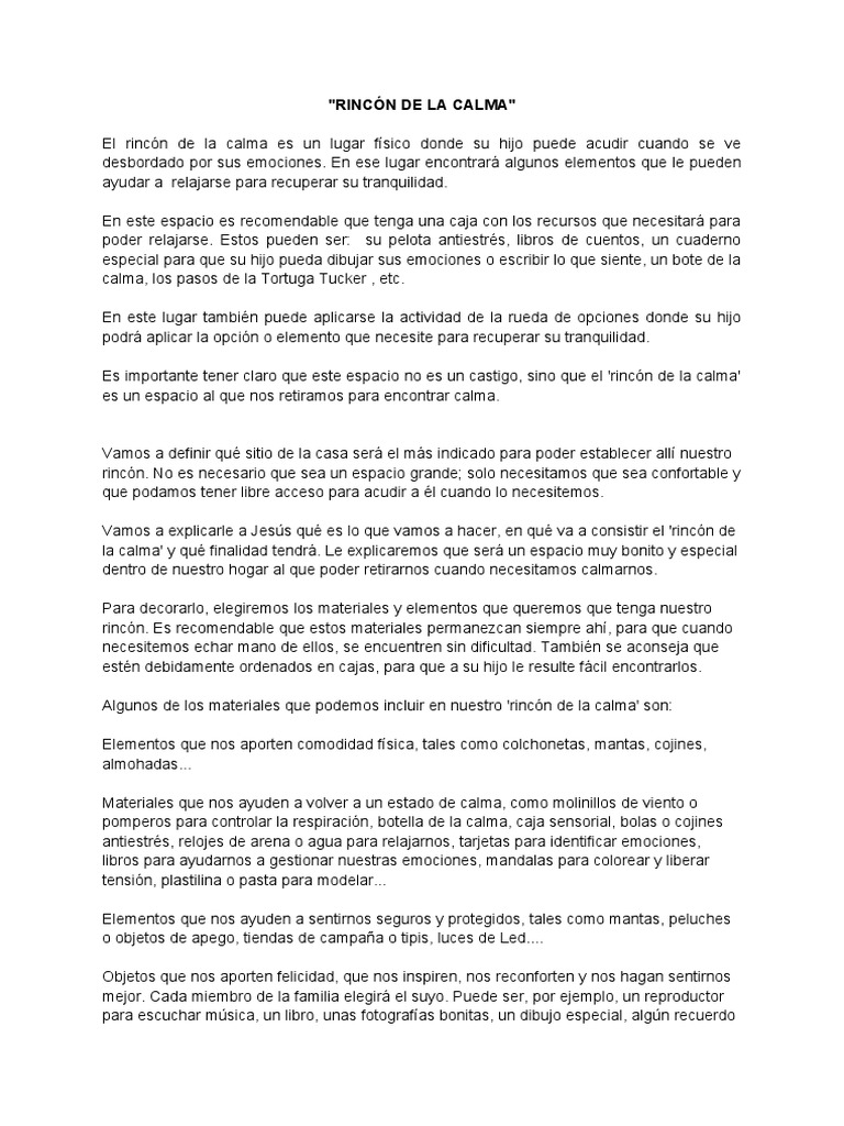 RINCÓN DE LA CALMA | PDF