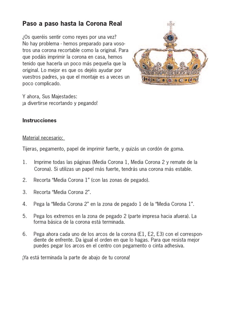 Cómo hacer una corona real paso a paso: instrucciones detalladas para ... Cómo hacer una corona real paso a paso: instrucciones detalladas para ...