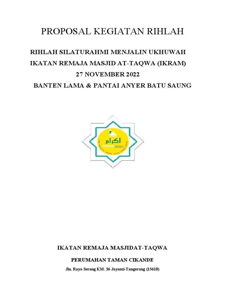 (Edited) Proposal Rihlah | PDF