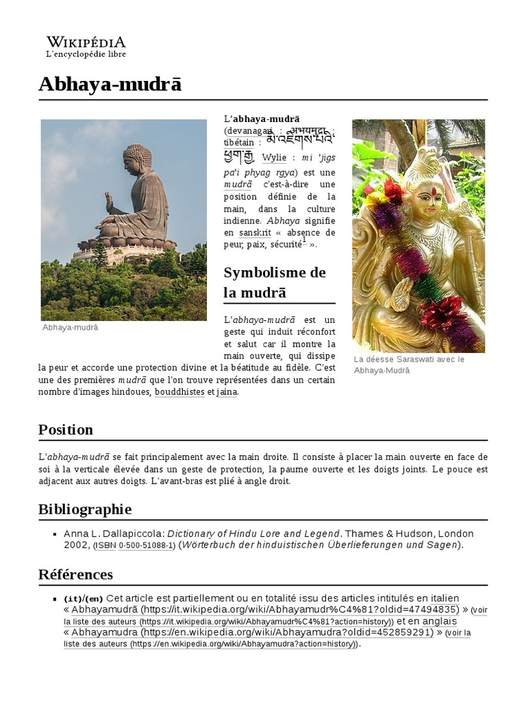 Abhaya Mudrā | PDF | Iconographie hindou | Pratiques bouddhistes