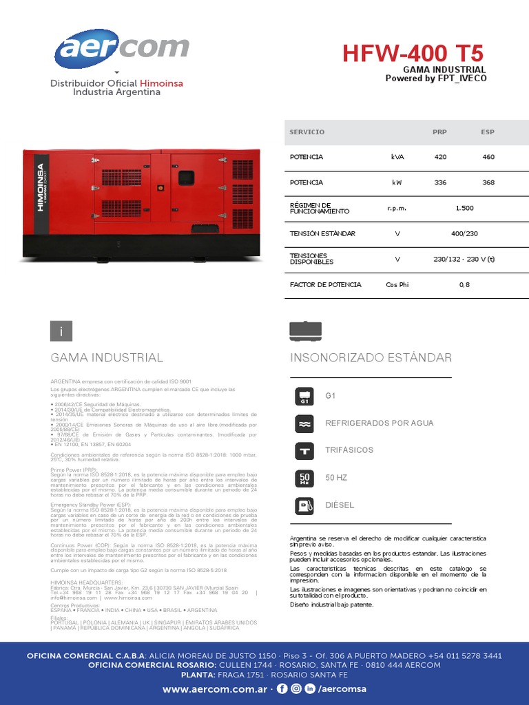 HFW 400 t5 Es | PDF | Turbocompresor | Cantidades fisicas