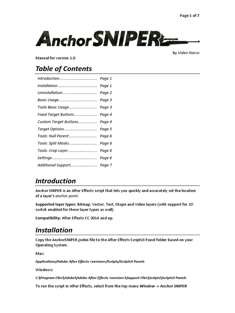 Anchor SNIPER User Guide v1.0 | PDF | Computer File | Software Engineering