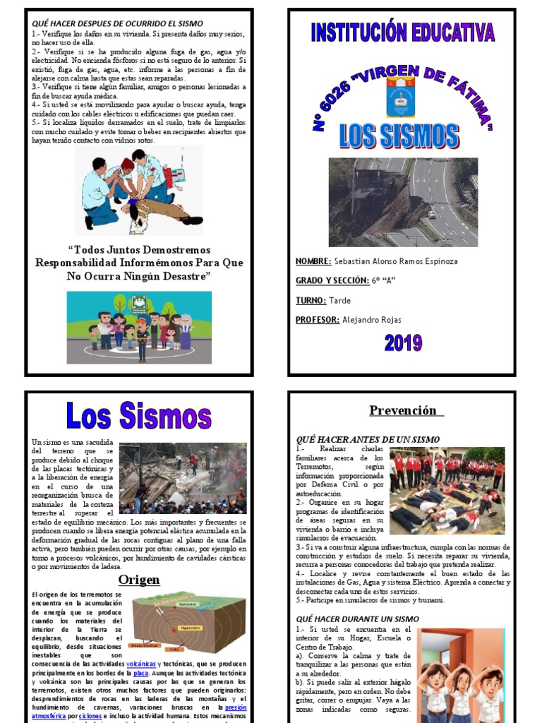 Diptico - Los Sismos - 2019 6026 - Terminado Color - Sebastian | PDF | Temblores | Geofísica