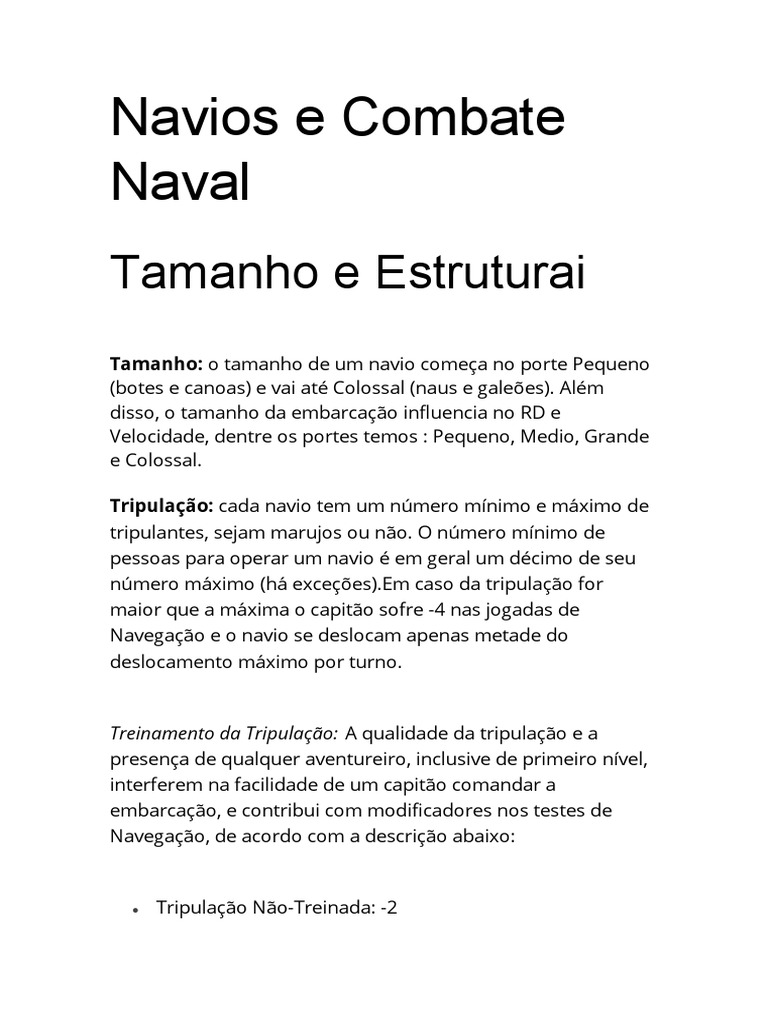 Navios e Combate Naval | Download grátis PDF | Navios | Capitão do mar