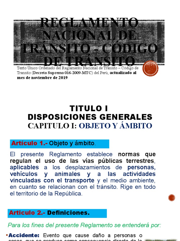 RNT-Código de Tránsito Part. 1 y 2 | PDF | Peatonal | Calle