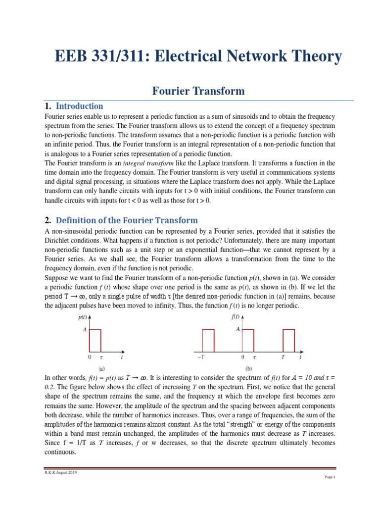 Eeb 331 Lecture Notes Fourier Transform Pdf Fourier Transform 3729