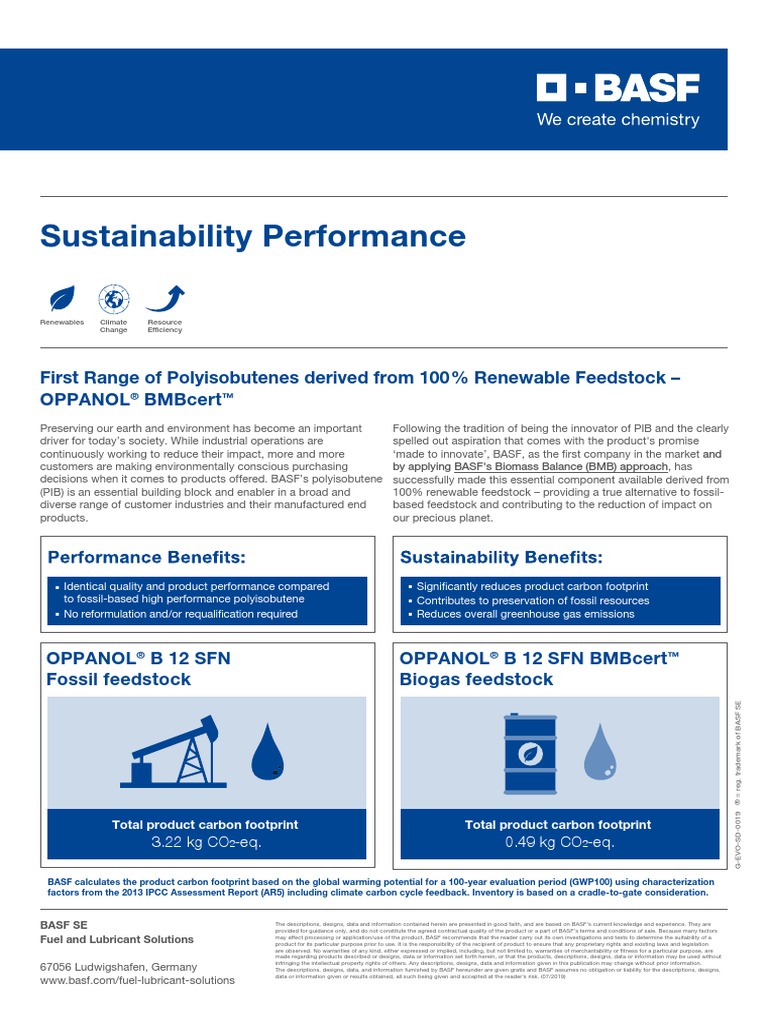 OPPANOL BMBcert - First Range of Polyisobutenes Derived From 100 ...