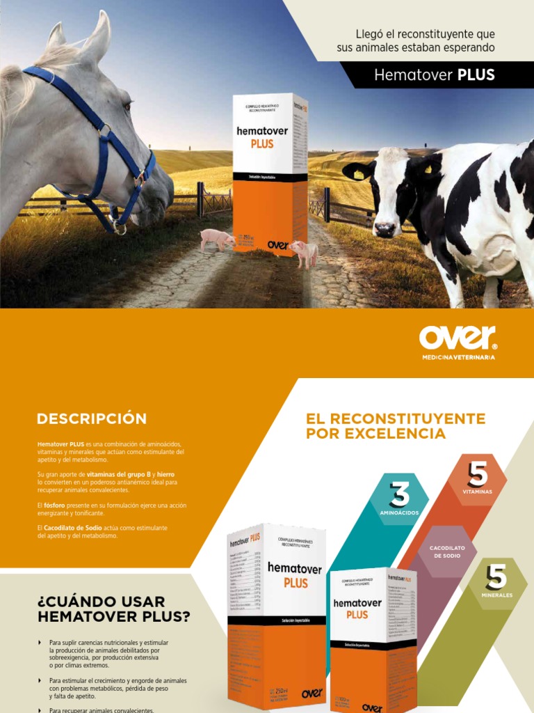 Hematover PLUS Folleto 2016 Mail | PDF | Metabolismo | Lípido