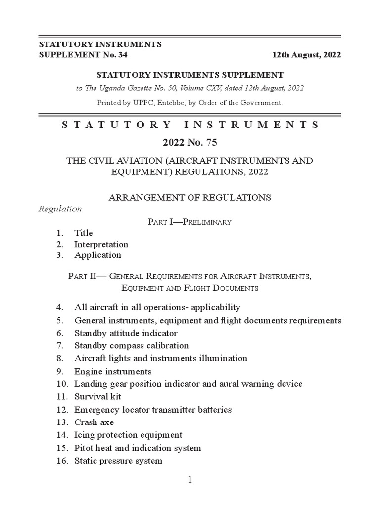 Civil Aviation Equipment Regulations | PDF | Flight Recorder | Instrument Flight Rules