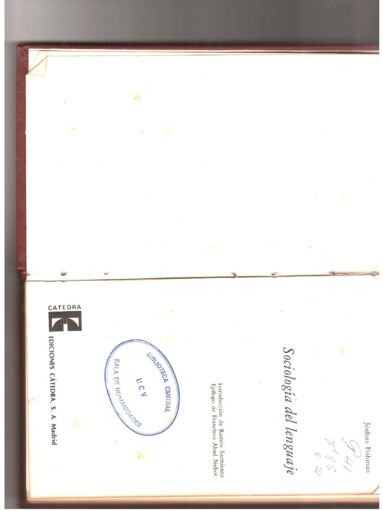 Joshua Fishman. Sociología Del Lenguaje-1 | PDF