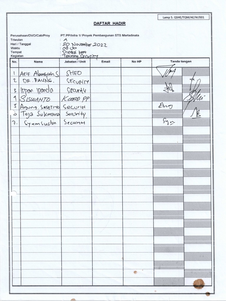 Absen Training | PDF