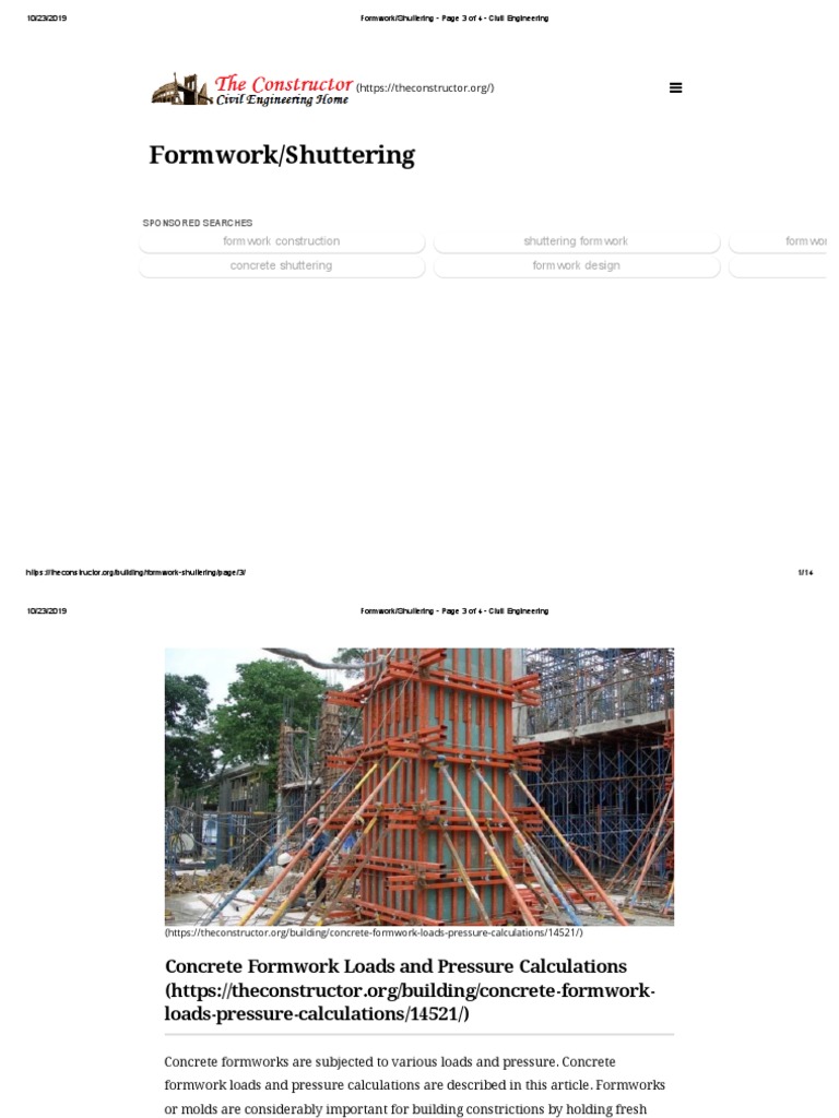 Formwork - Shuttering - Page 3 of 4 - Civil Engineering | PDF ...