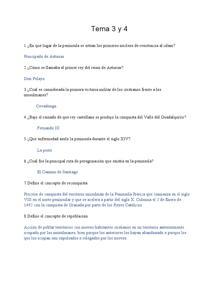 Tema 3 y 4 | PDF | Imperio español | Edades medias