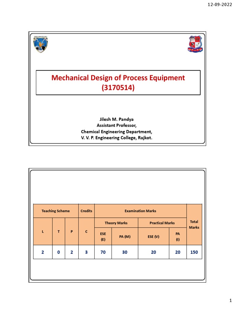 Mechanical Design of Process Equipment | PDF | Pressure | Heat Exchanger