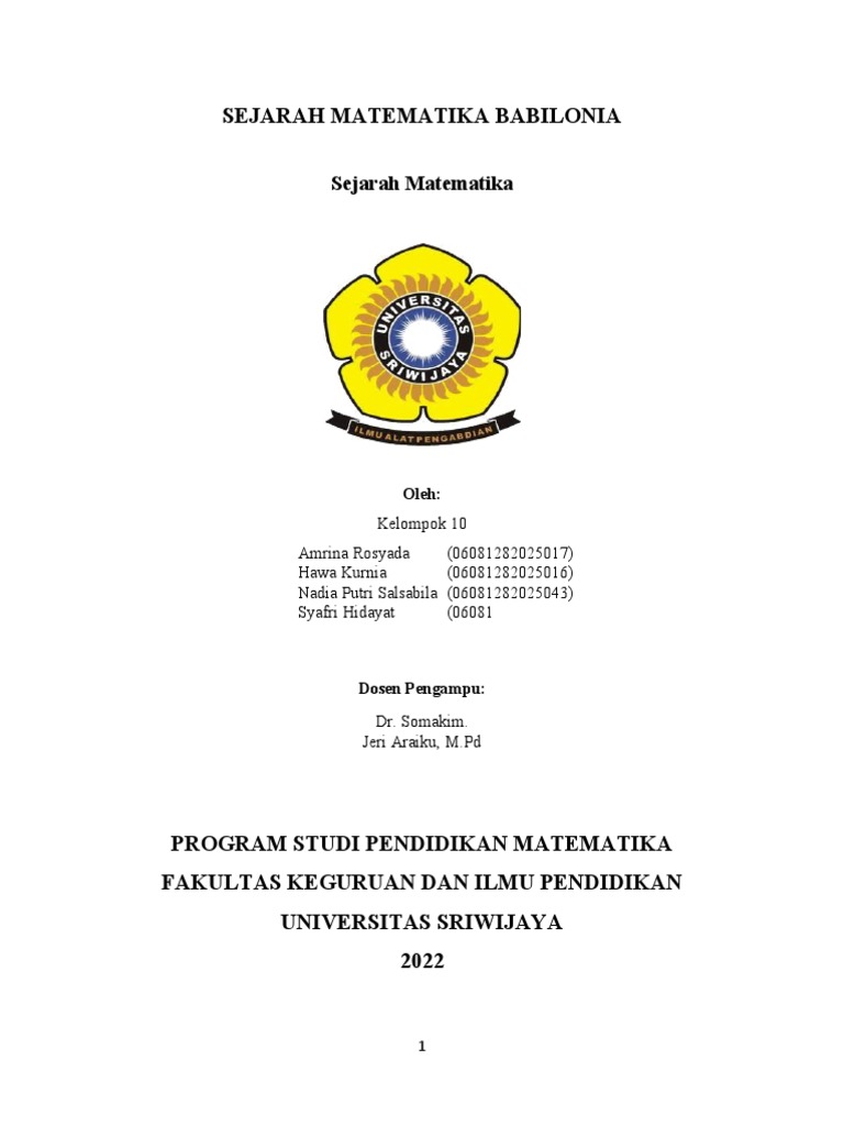 Kelompok 10 Sejarah Matematika Babilonia Pdf