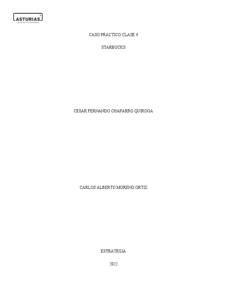 Caso Practico 2. Starbucks Cesar CH | Descargar gratis PDF | Starbucks | Calidad (comercial)