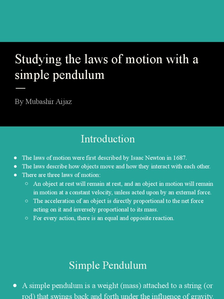 Science Project | PDF | Pendulum | Newton's Laws Of Motion