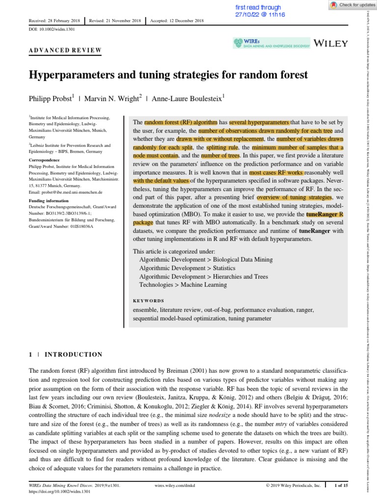 Hyperparameters and Tuning Strategies For Random Forest | PDF ... Hyperparameters and Tuning Strategies For Random Forest | PDF ...