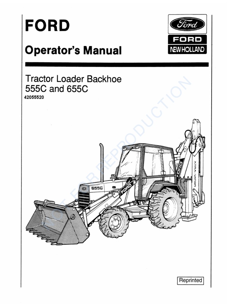 Ford 555c 655c Backhoe Loader Operators Manual | PDF