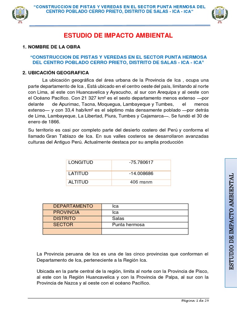 Estudio de Impacto Ambiental | PDF | Ciencias de la Tierra | Naturaleza