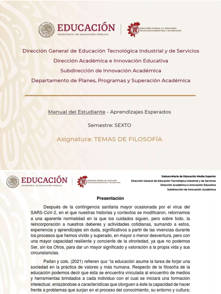 Manual Del Estudiante - Temas de Filosof¡a 2023 | PDF | Conocimiento | Amor