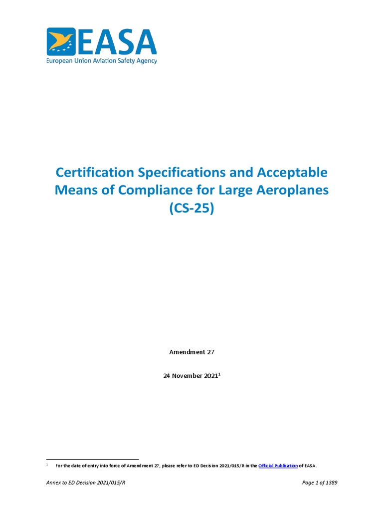 CS-25 Amendment 27 Overview | PDF | Takeoff | Flight Control Surfaces