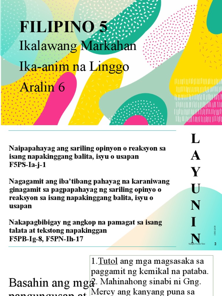 Filipino 5 Q2 WK62022 | PDF