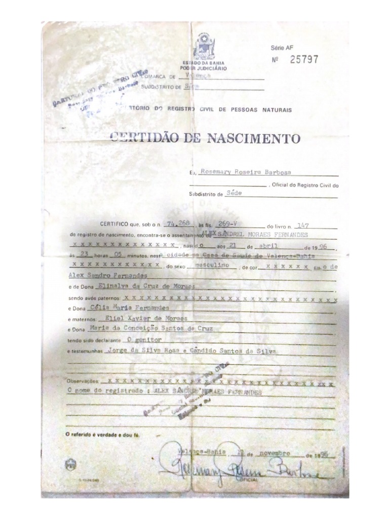 Certidão de Nascimento | PDF