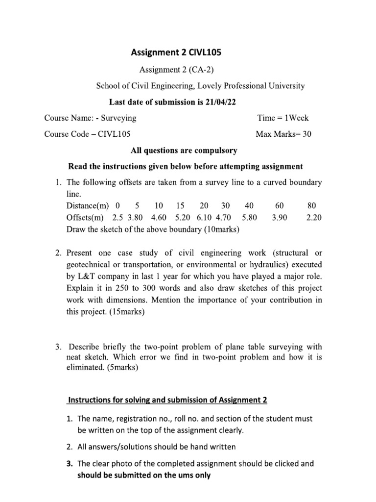 Assignment 2 CIVL105 140422 | PDF