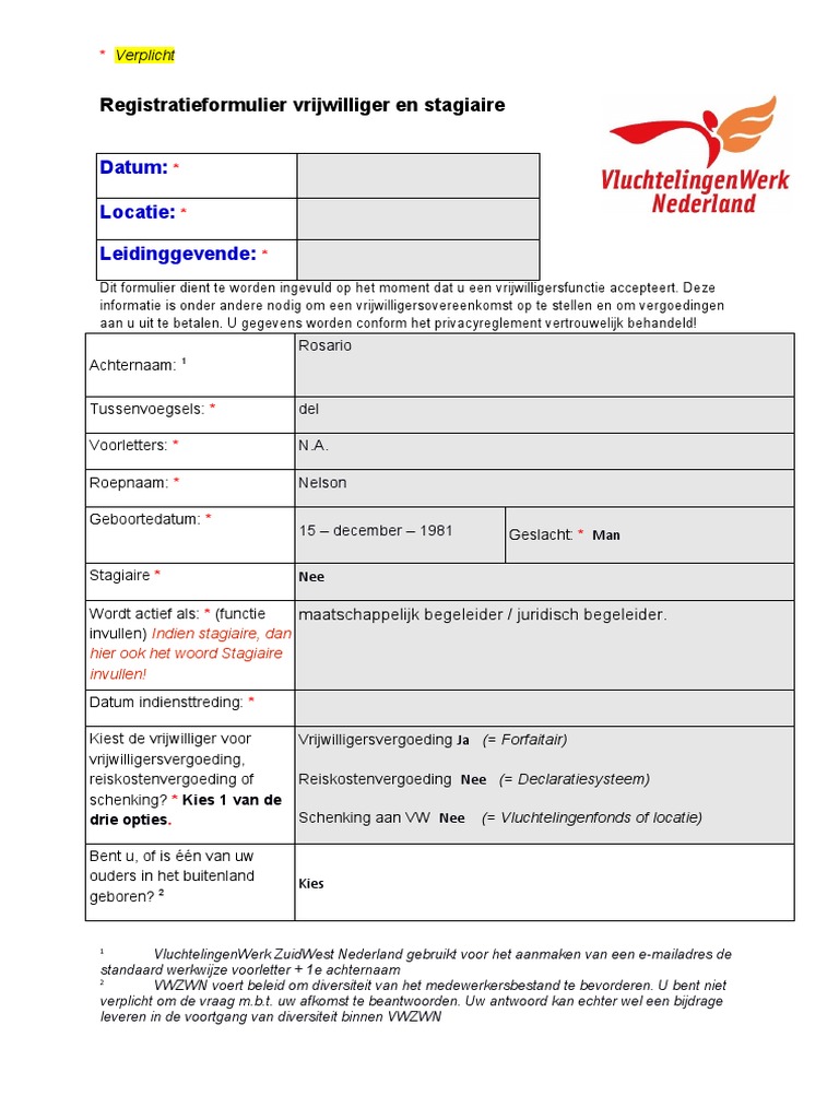 Registratieformulier NW | PDF
