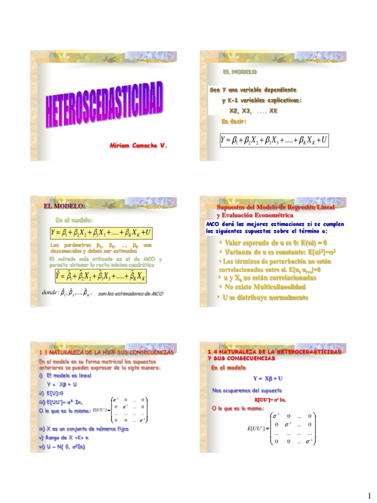 Heterocedasticidad 2021 | PDF | Mínimos cuadrados ordinarios | Análisis ...