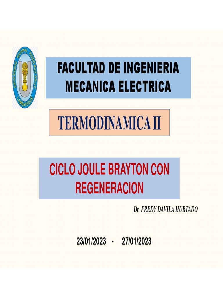 Ciclo Brayton Regenerativo | PDF | Temperatura | Gases
