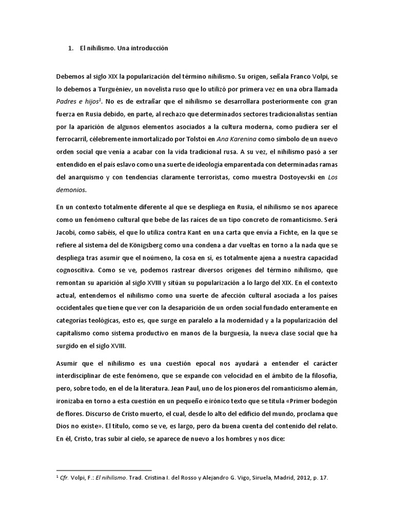 El Nihilismo | PDF | Friedrich Nietzsche | Arthur Schopenhauer