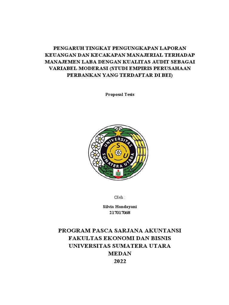 217017068-Silvia Handayani-Proposal Tesis - UAS | PDF