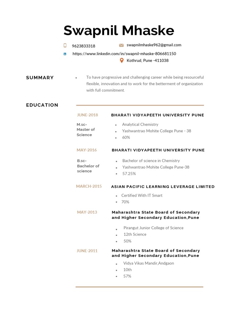 Swapnil Mhaske Resume 2022 | PDF