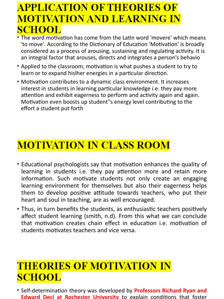 Motivation Theories in Education | PDF | Motivational | Motivation
