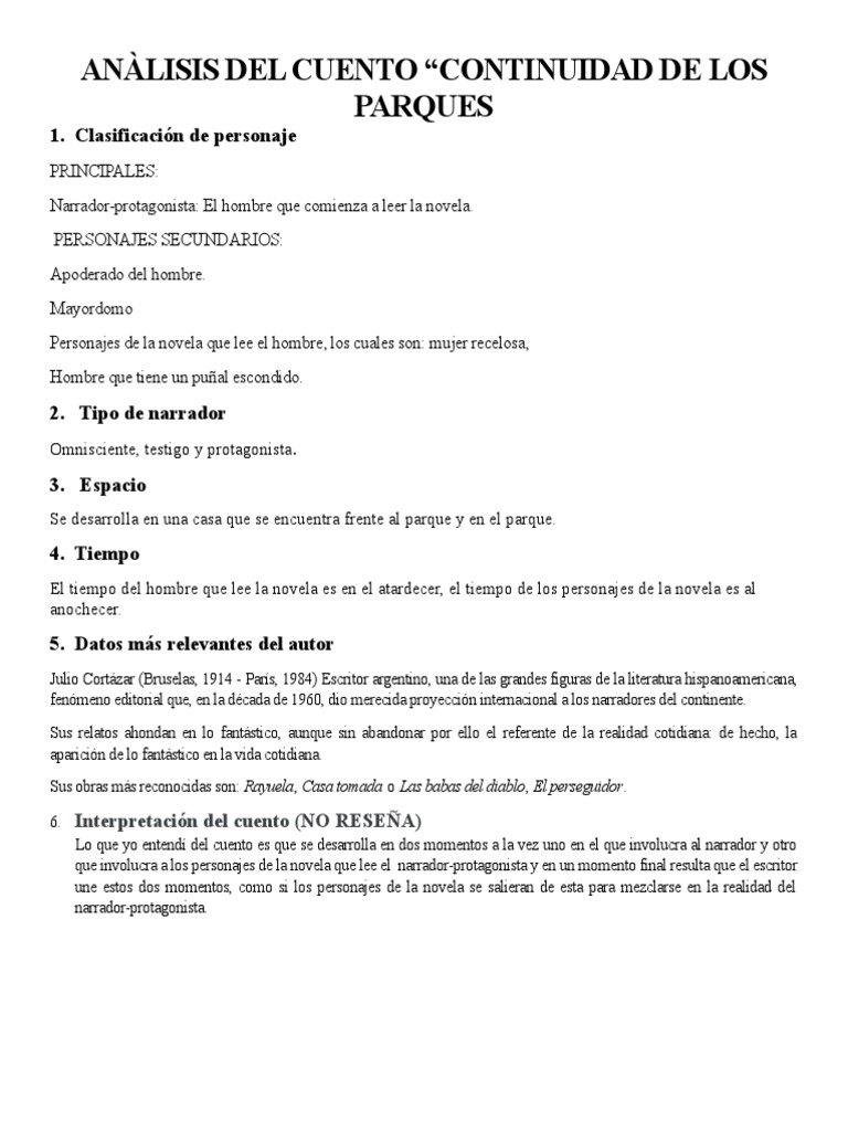 Anàlisis Del Cuento | PDF