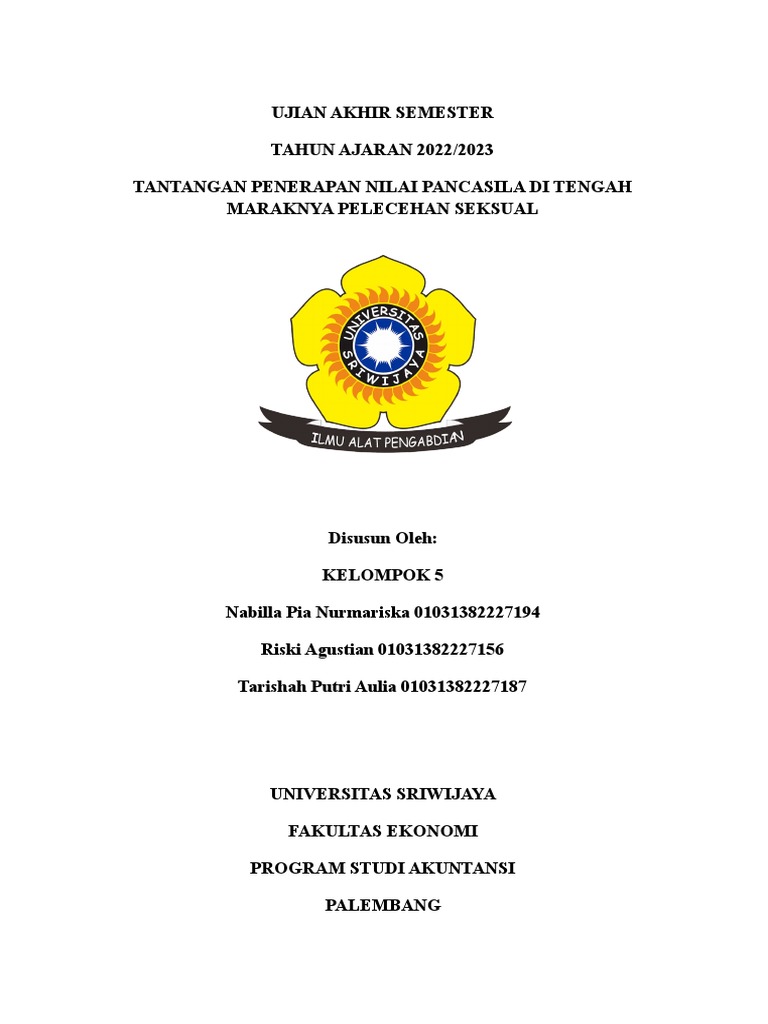 Essay Kelompok 5 Pancasila Kelas B Palembang | PDF