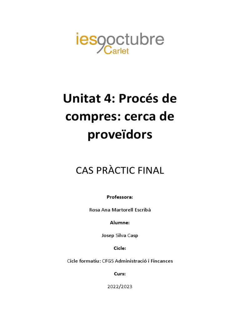 Cas Pràctic Final Tema 4 J.SILVA | PDF