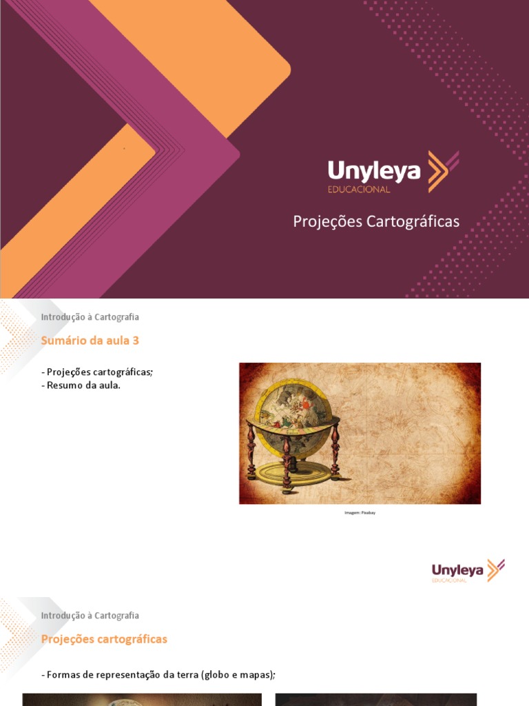 U1 Aula3 Projecoes Cartograficas | PDF | Cartografia | Mapa
